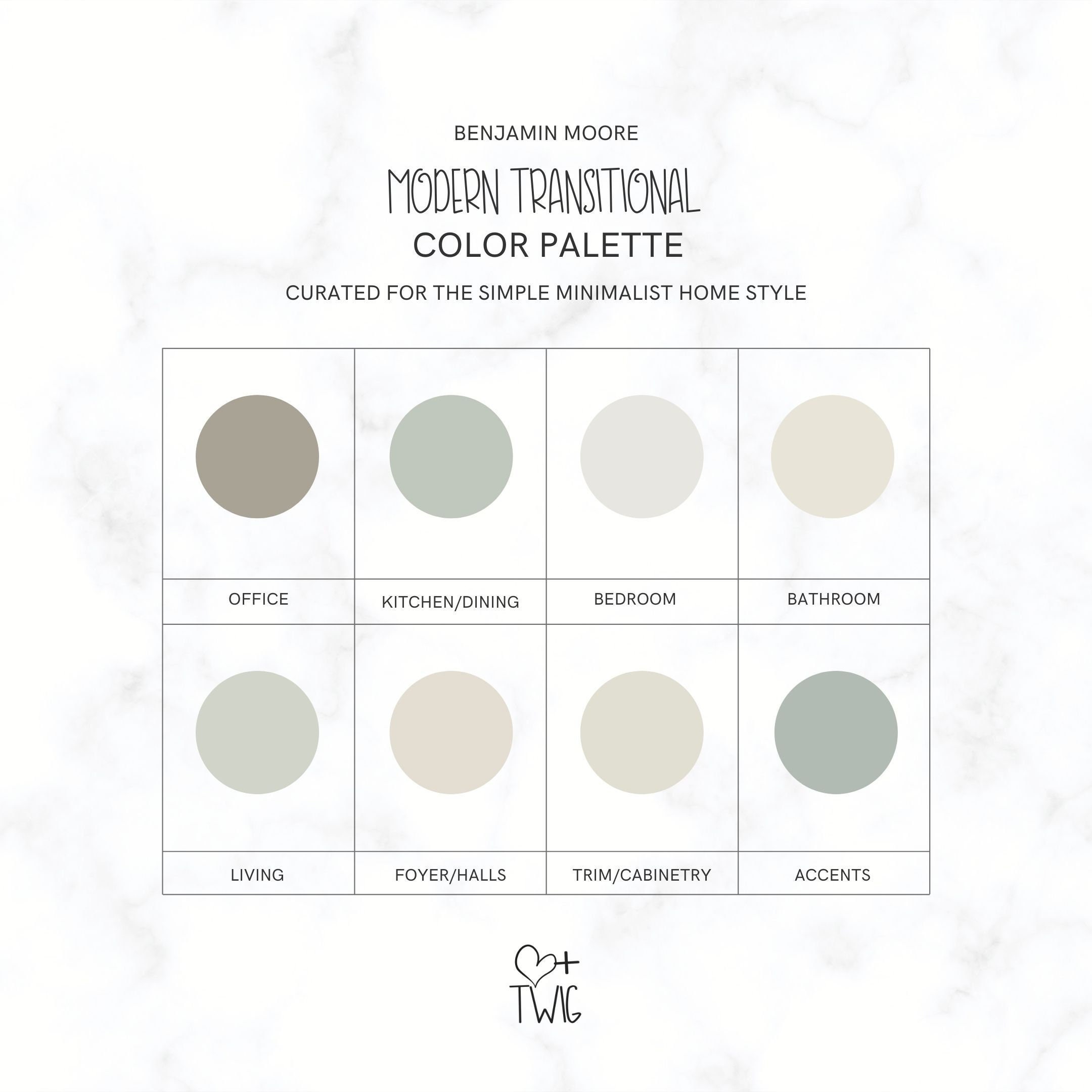 Modern Transitional Paint Palette Whole Home Cottagecore - Etsy UK