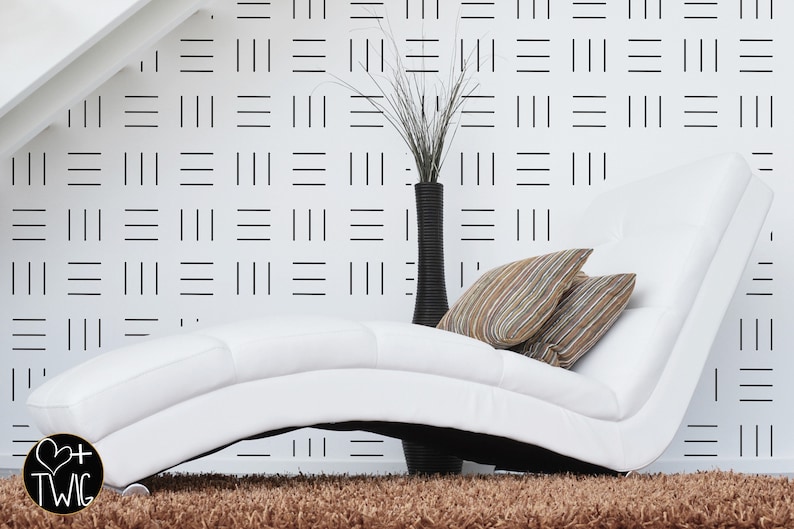 Mudcloth Stencil Medium Wall Stencil Modern Hand Drawn Wall | Etsy