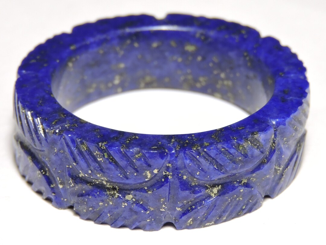 1 Piece Stunning Natural Lapis Lazuli Carved Band / Lapis Lazuli Made ...