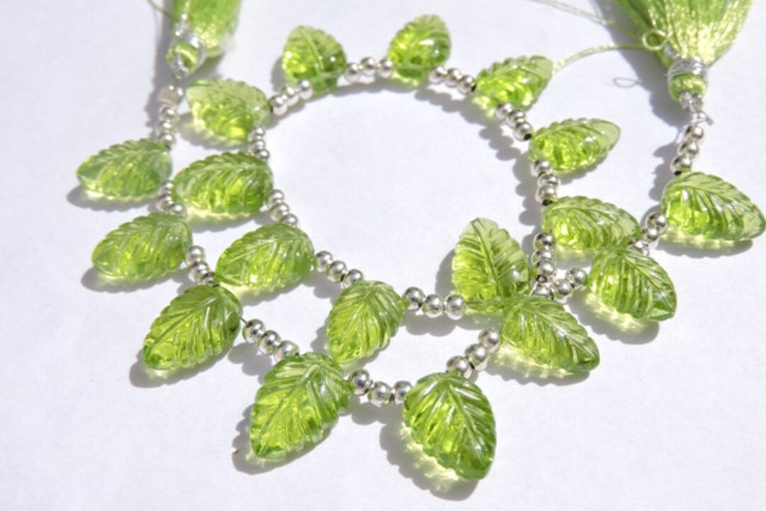 AAA Peridot Grünquarz geschnitzte Blätter Briolette Größe 7 - Etsy.de