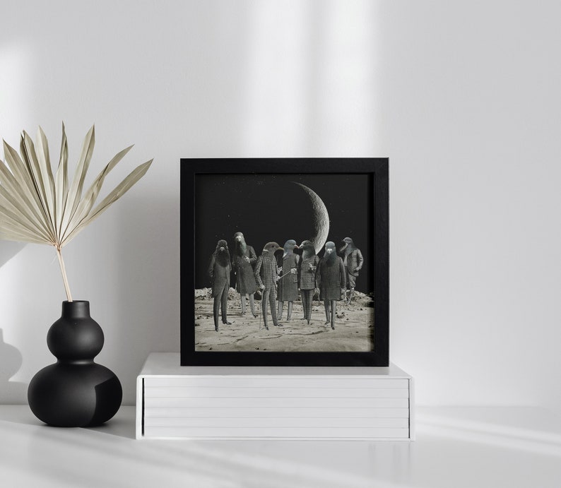 Pigeon Collage Poster, Printable Poster, Digital Collage Art, Collage ...