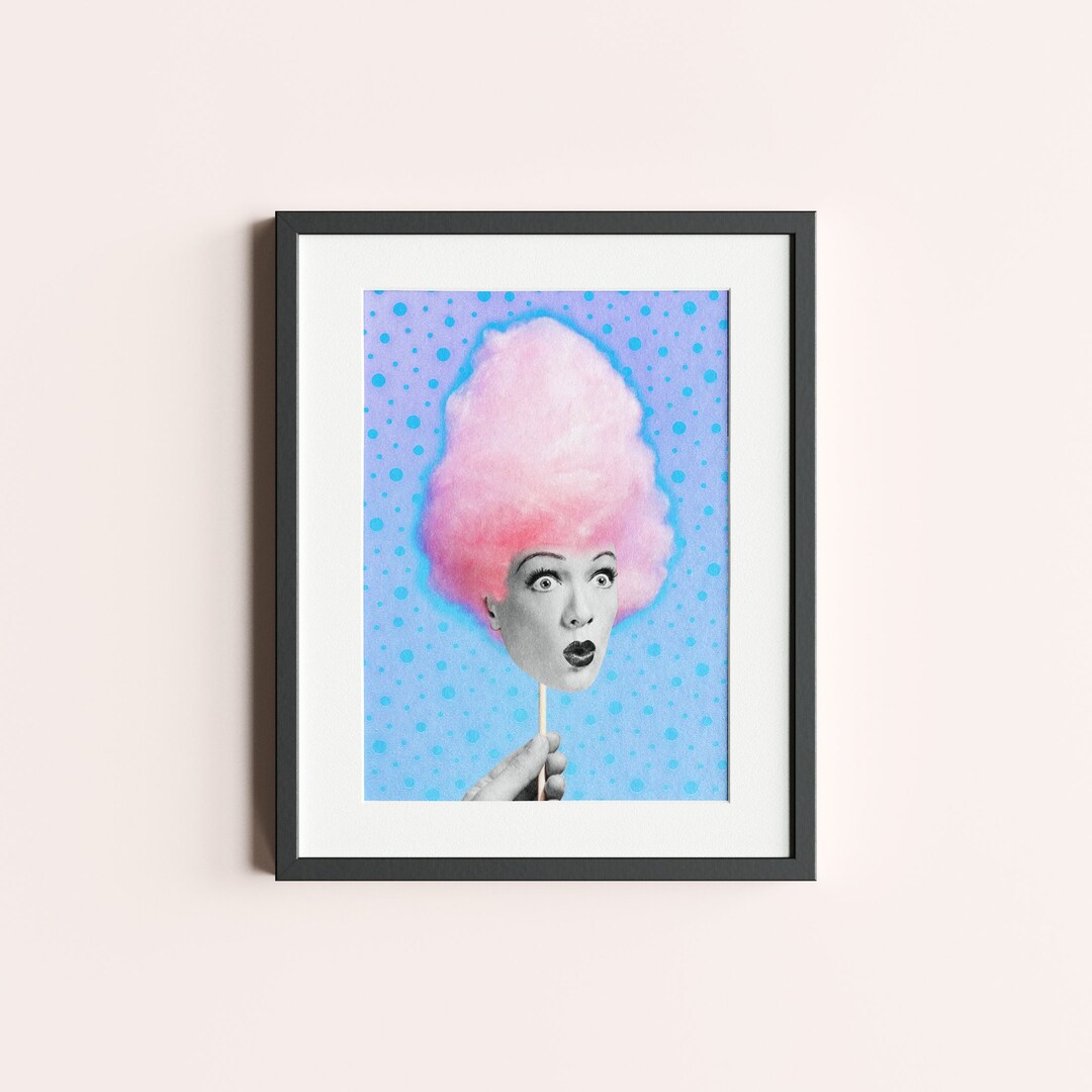 Vintage Collage Art Print: Surreal Retro Girl Poster (digital Download ...