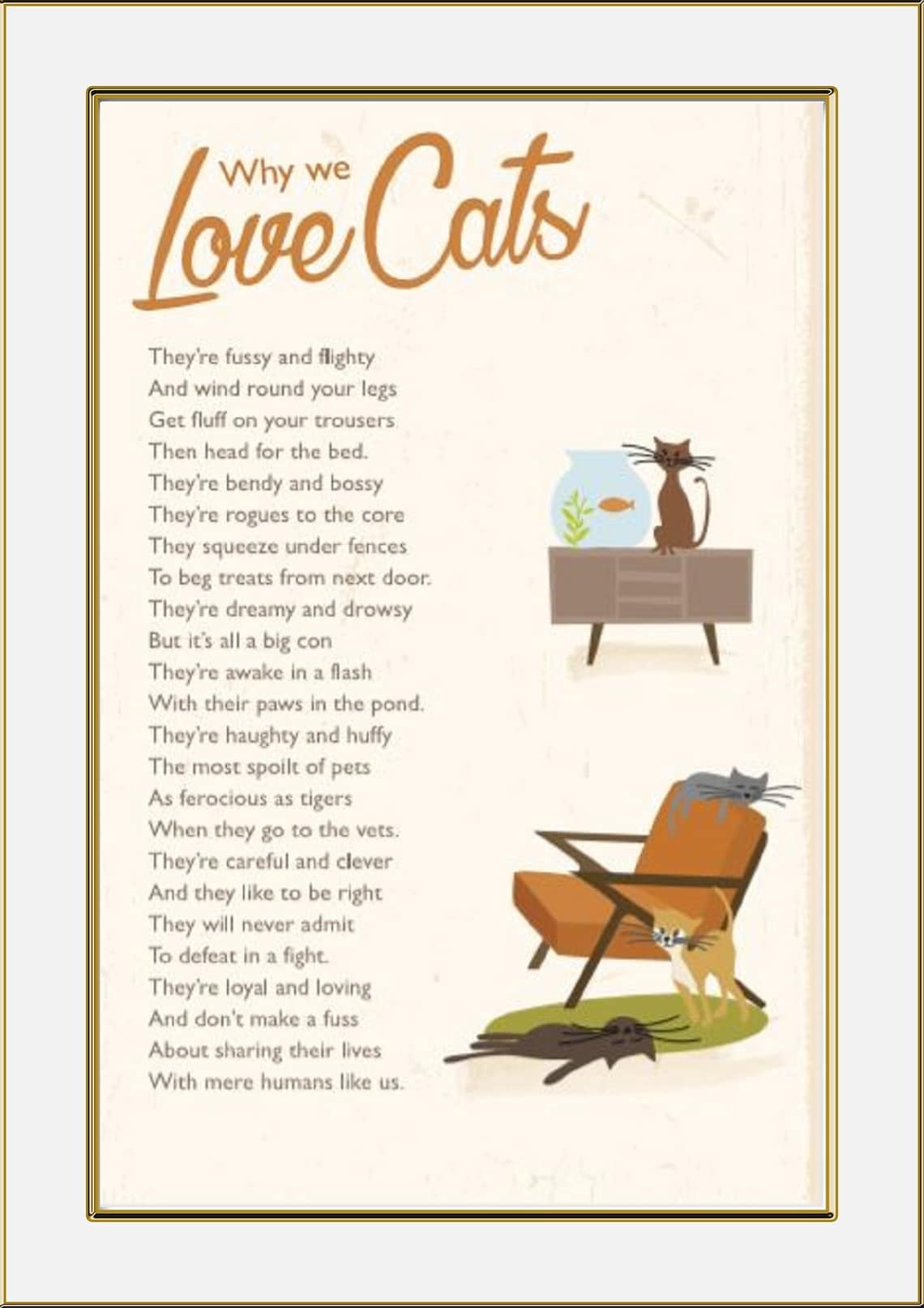 Poem For A Cat Lover T For A Cat Owner Cat Poem Print Cat Illustration Cat Quotes Cat