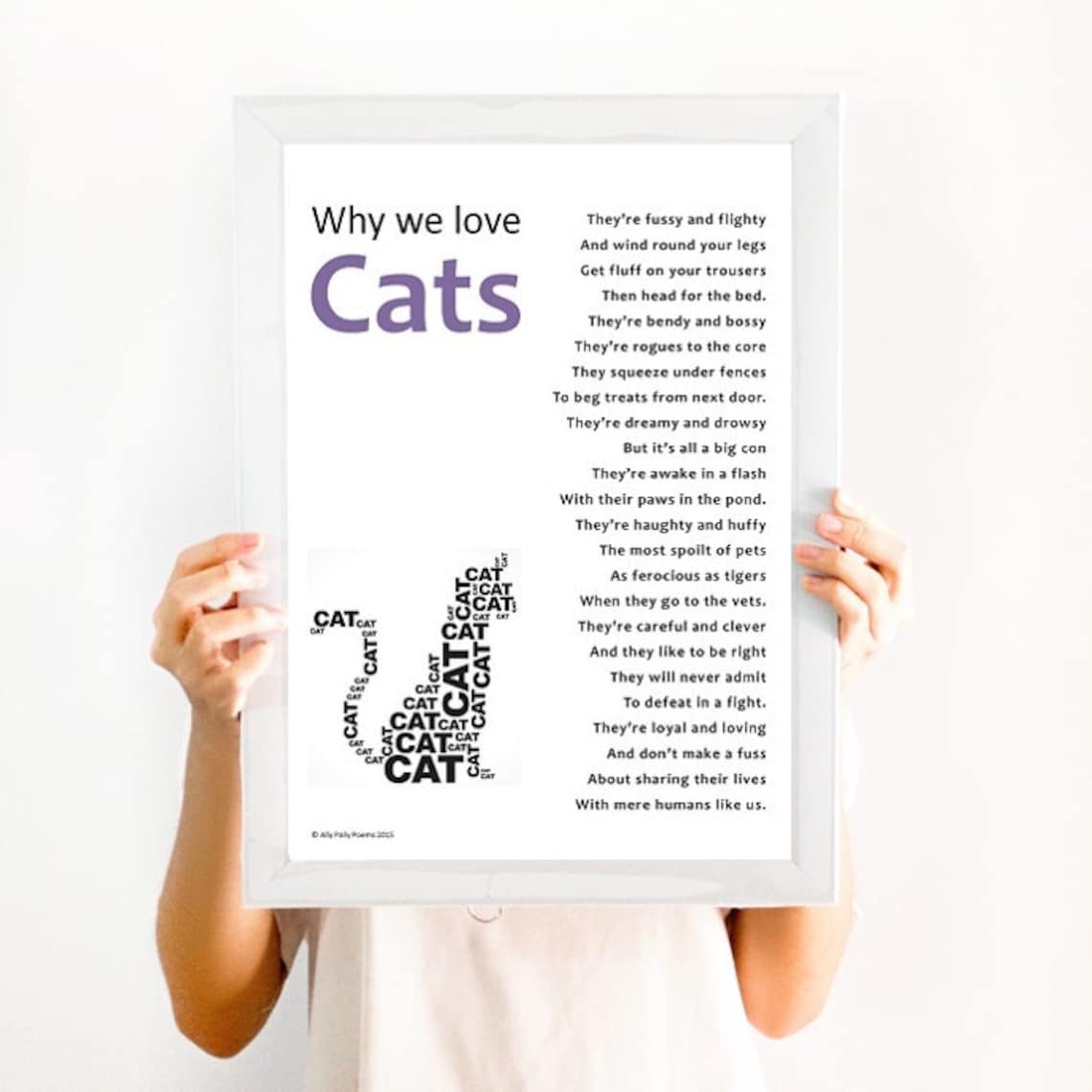 Poem for a Cat-lover, Gift for a Cat Owner, Cat Poem Print, Cat ...
