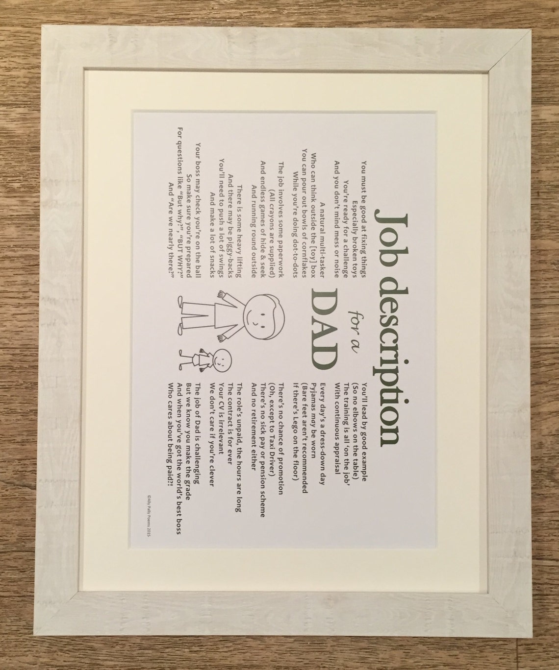 Dad's Job Description Poem Print Poem for Dad or Step Dad - Etsy