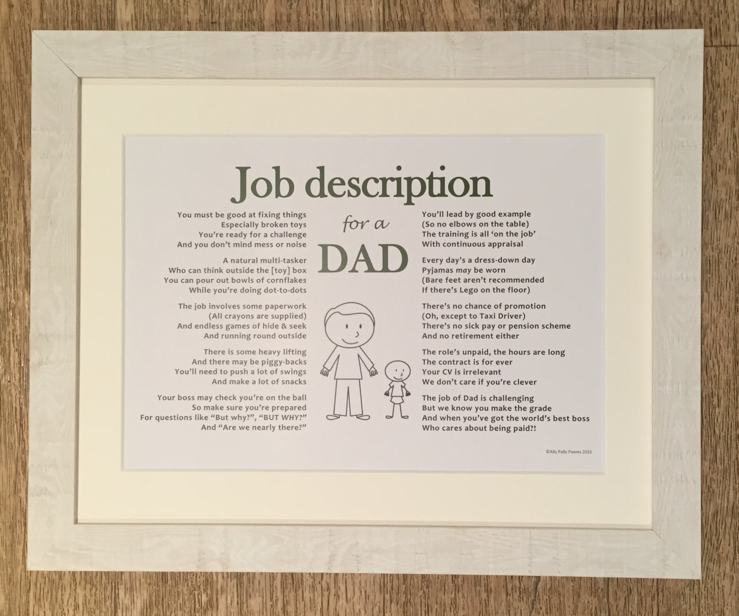 Dad's Job Description Poem Print, Poem for Dad or Step Dad on Father's ...