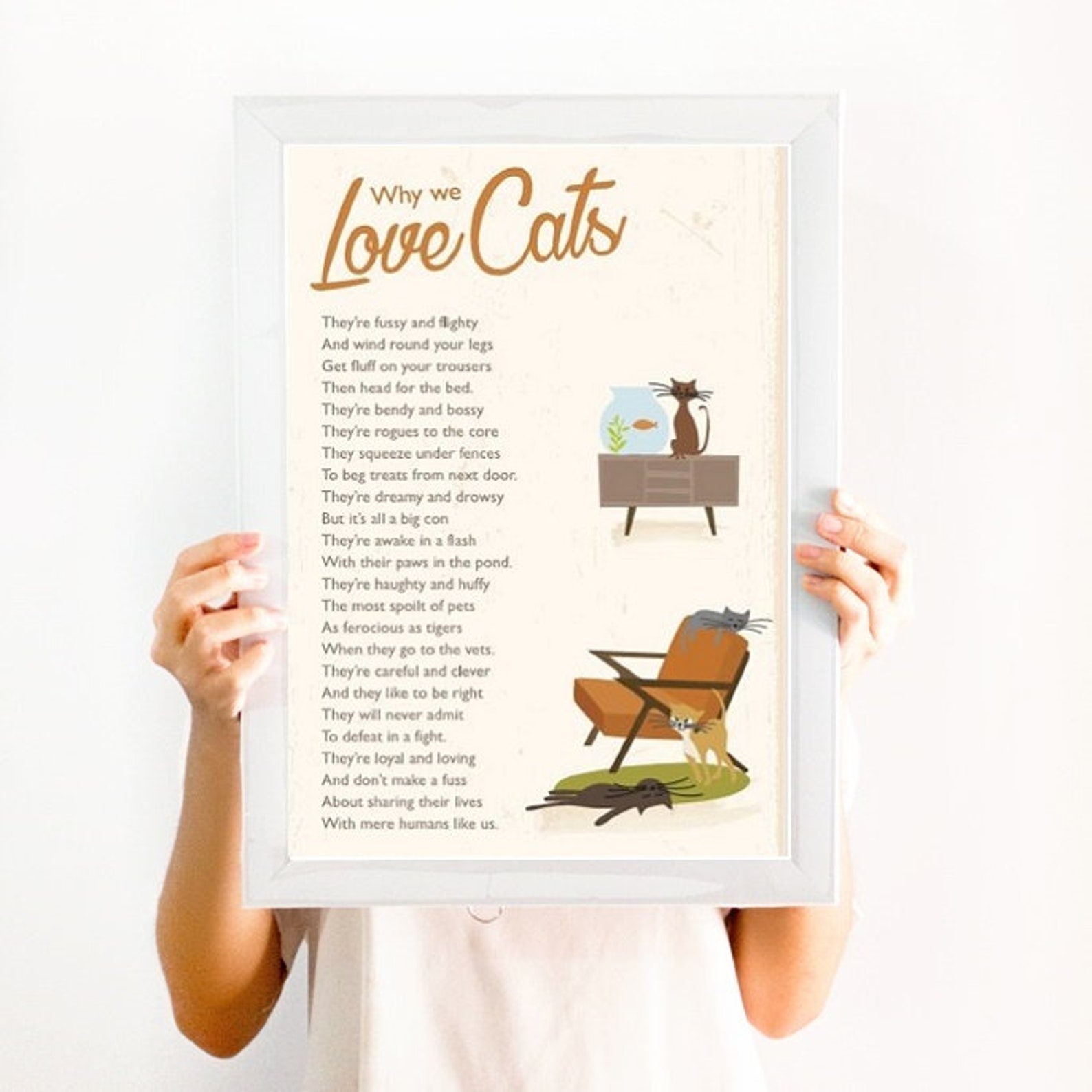 Poem for a Cat-lover, Gift for a Cat Owner, Cat Poem Print, Cat ...