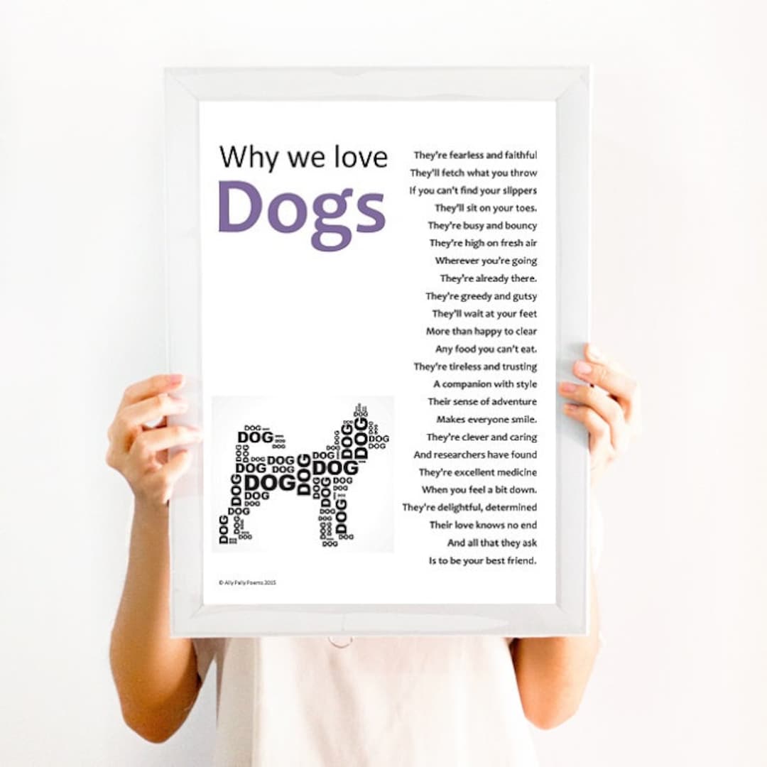 Poem for a Dog-lover, Illustrated Poem Print Gift for a Dog Lover, Dog ...