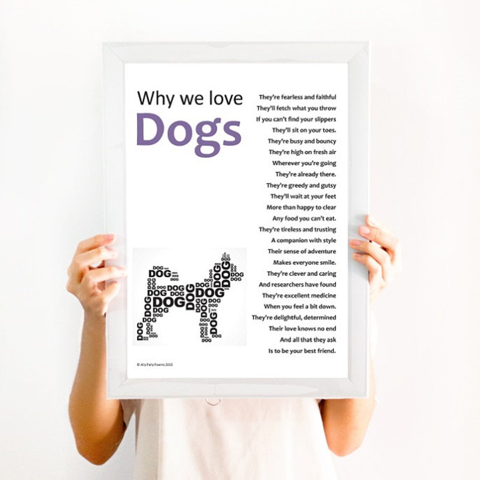 Poem for a Dog-lover, Illustrated Poem Print Gift for a Dog Lover, Dog ...