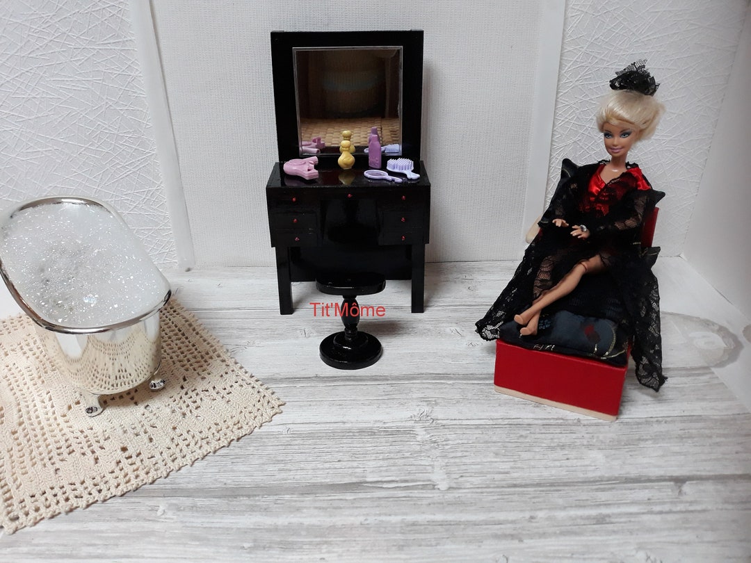 Wooden Dressing Table With Barbie Doll Stool/barbie Home - Etsy