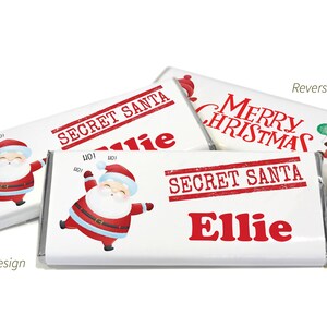 Secret Santa Chocolate Bars Christmas 80g Milk Chocolate Bars in Gold ...