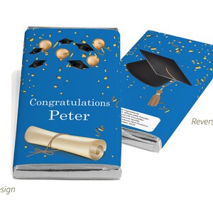 Graduation Chocolate Bars - Personalised Favours - 80g Milk Chocolate ...