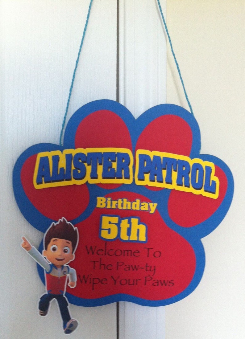 Paw Patrol Door Sign Paw Patrol Birthday Party Door Sign - Etsy