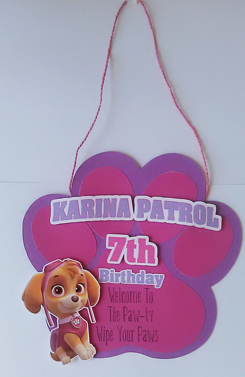 Paw Patrol Door Sign Paw Patrol Birthday Party Door Sign - Etsy