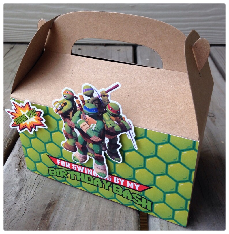 Teenage Mutant Ninja Turtles Treat Box TMNT Birthday Party | Etsy
