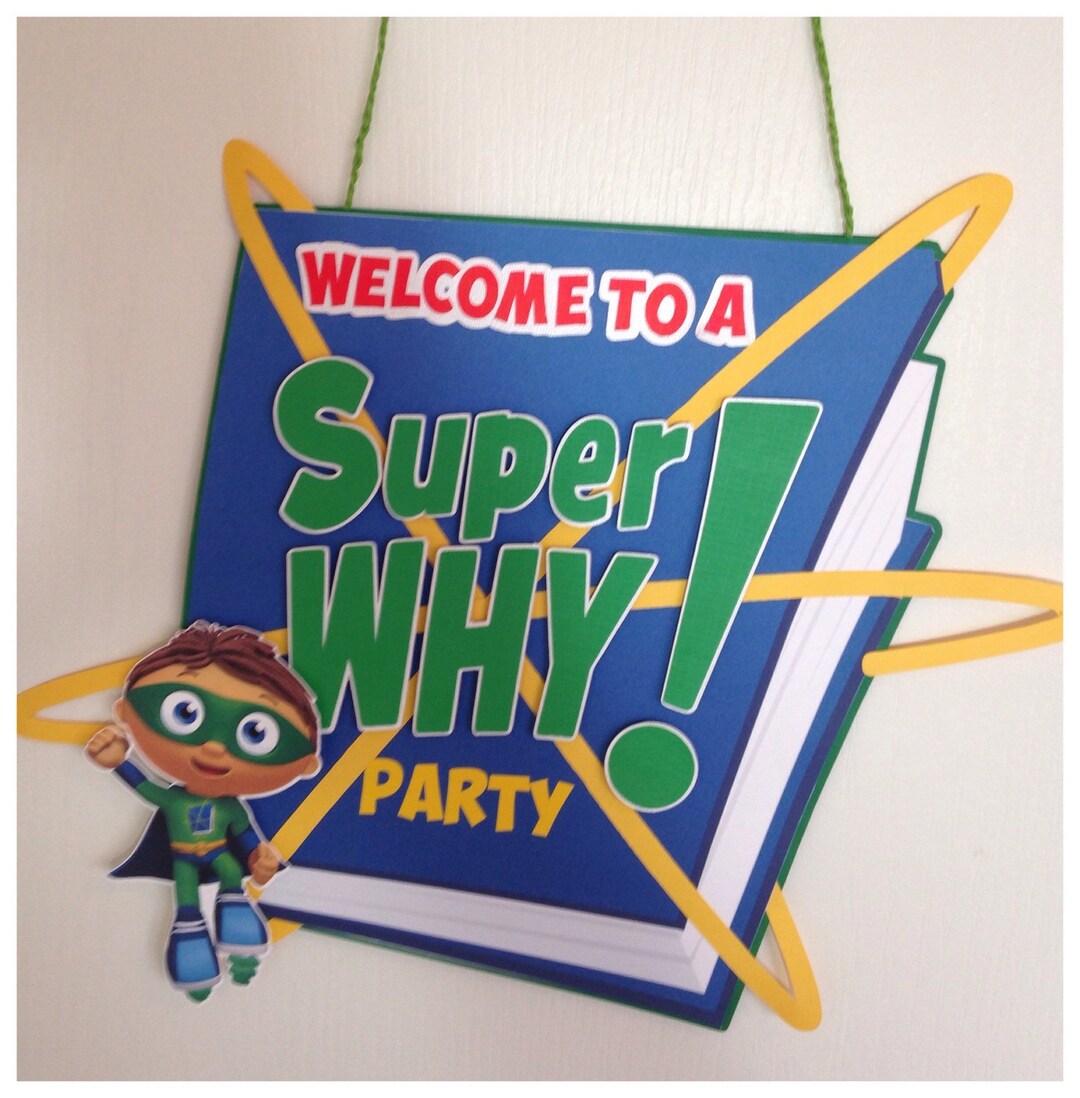 Super Why Door Sign, Super Why Party Door Sign, - Etsy UK