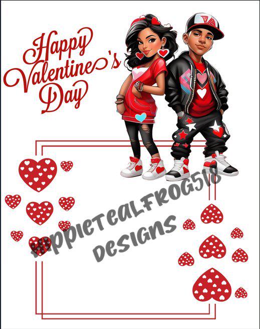 Valentine Guy/girl Jumbo Card Template 8X11 and 11 X14 PDF - Etsy
