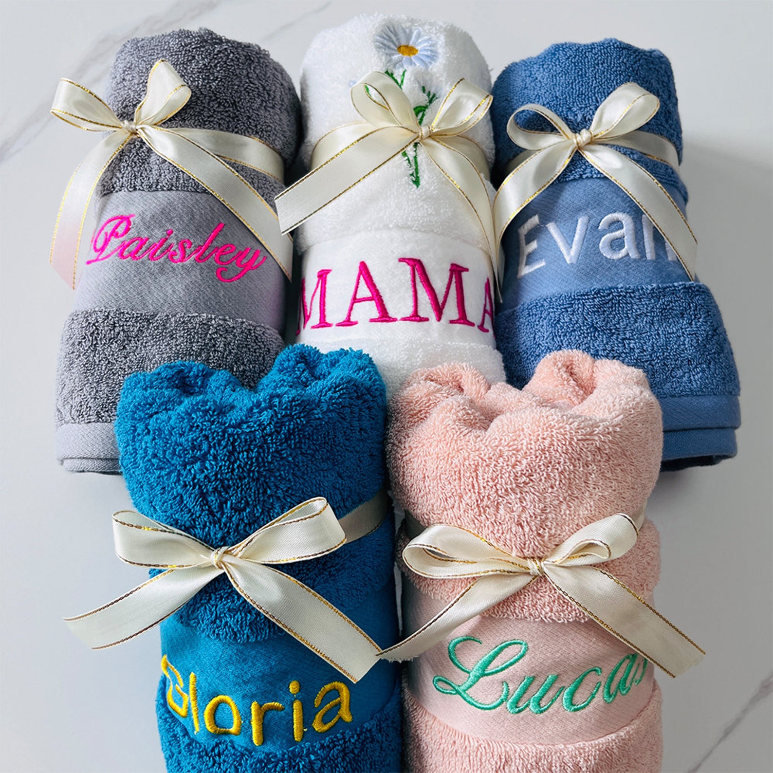 Personalized Embroidered Towel,custom Monogrammed Embroidered Bath ...