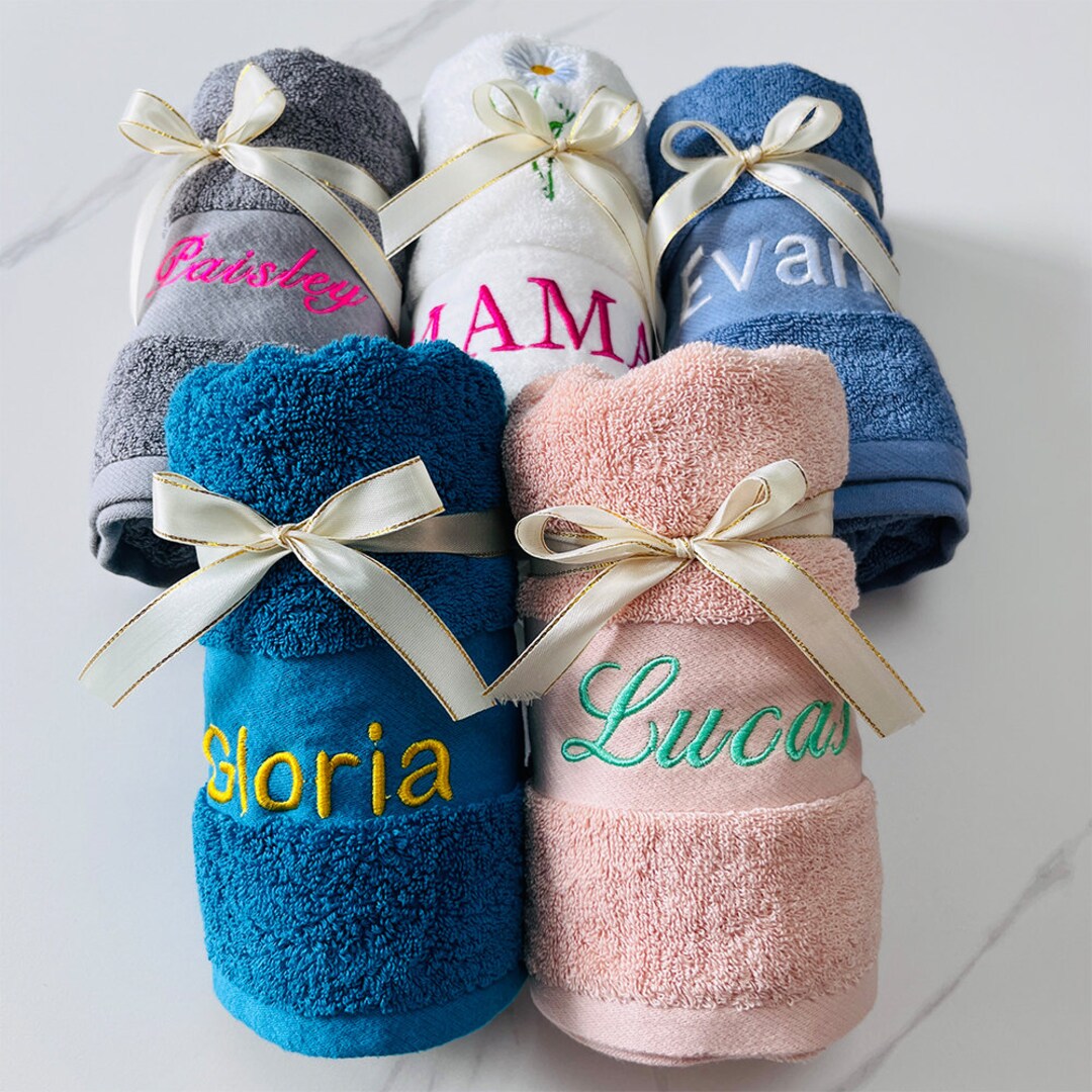 Personalized Embroidered Towel,custom Monogrammed Embroidered Bath ...