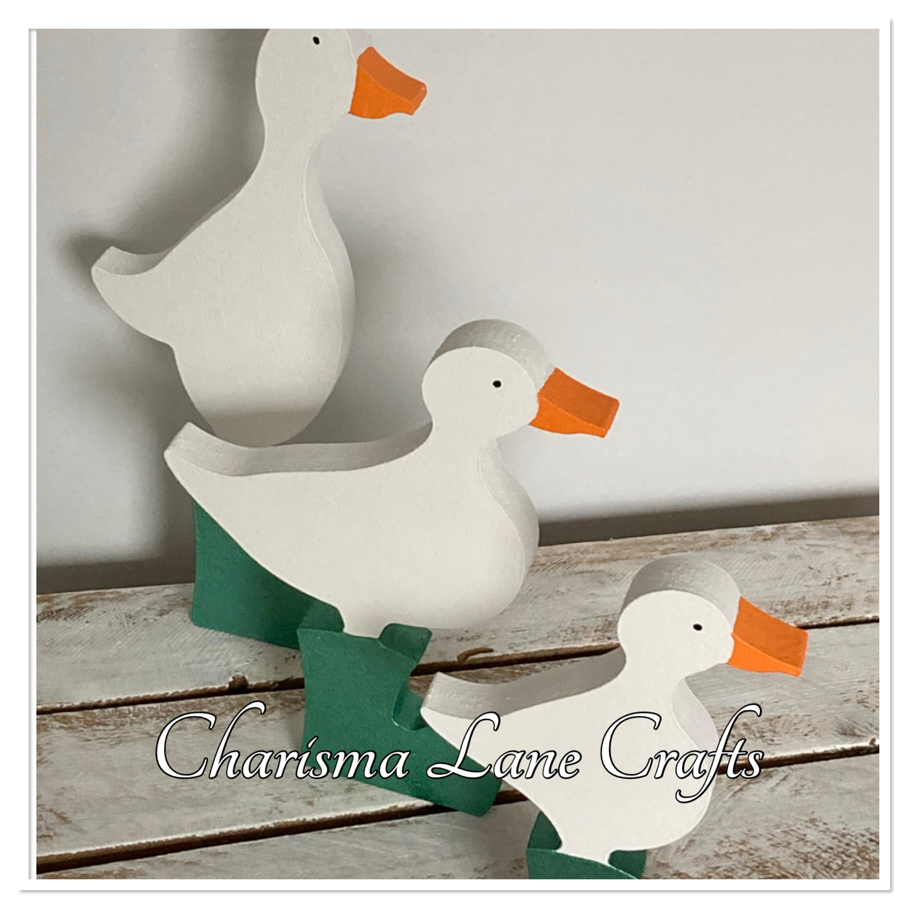 Wooden Ducks in Metallic Green Wellies - Etsy