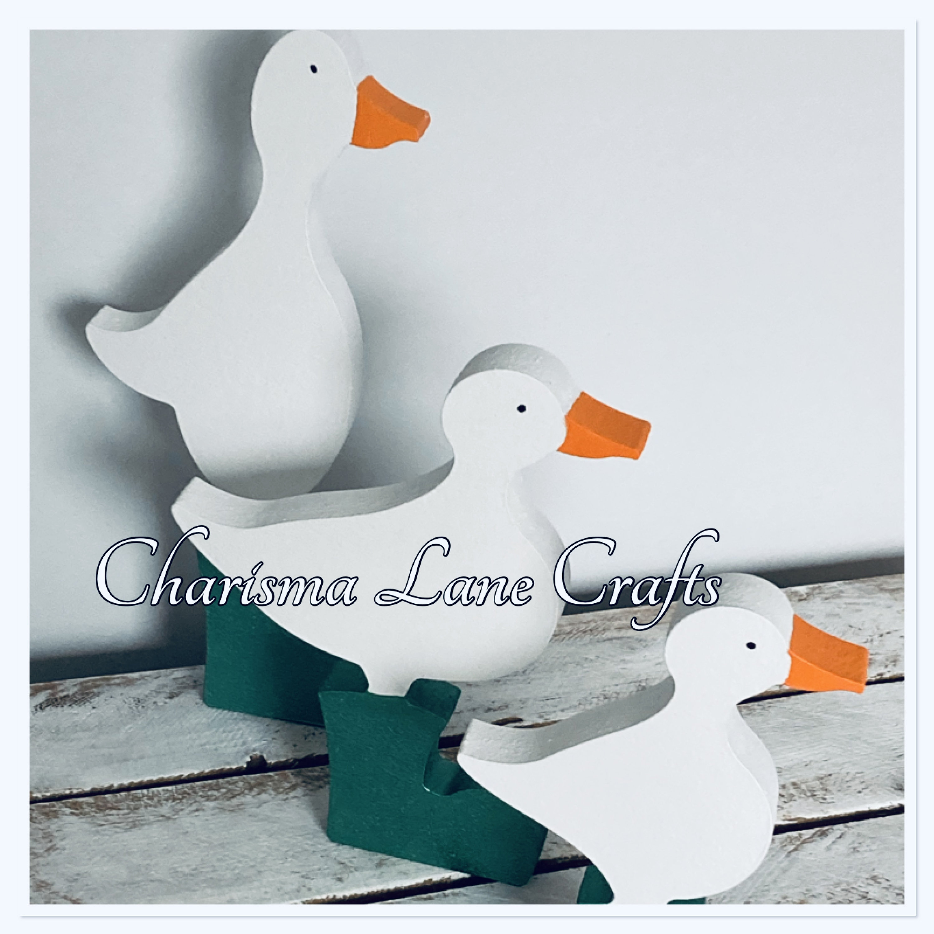 Wooden Ducks in Metallic Green Wellies - Etsy