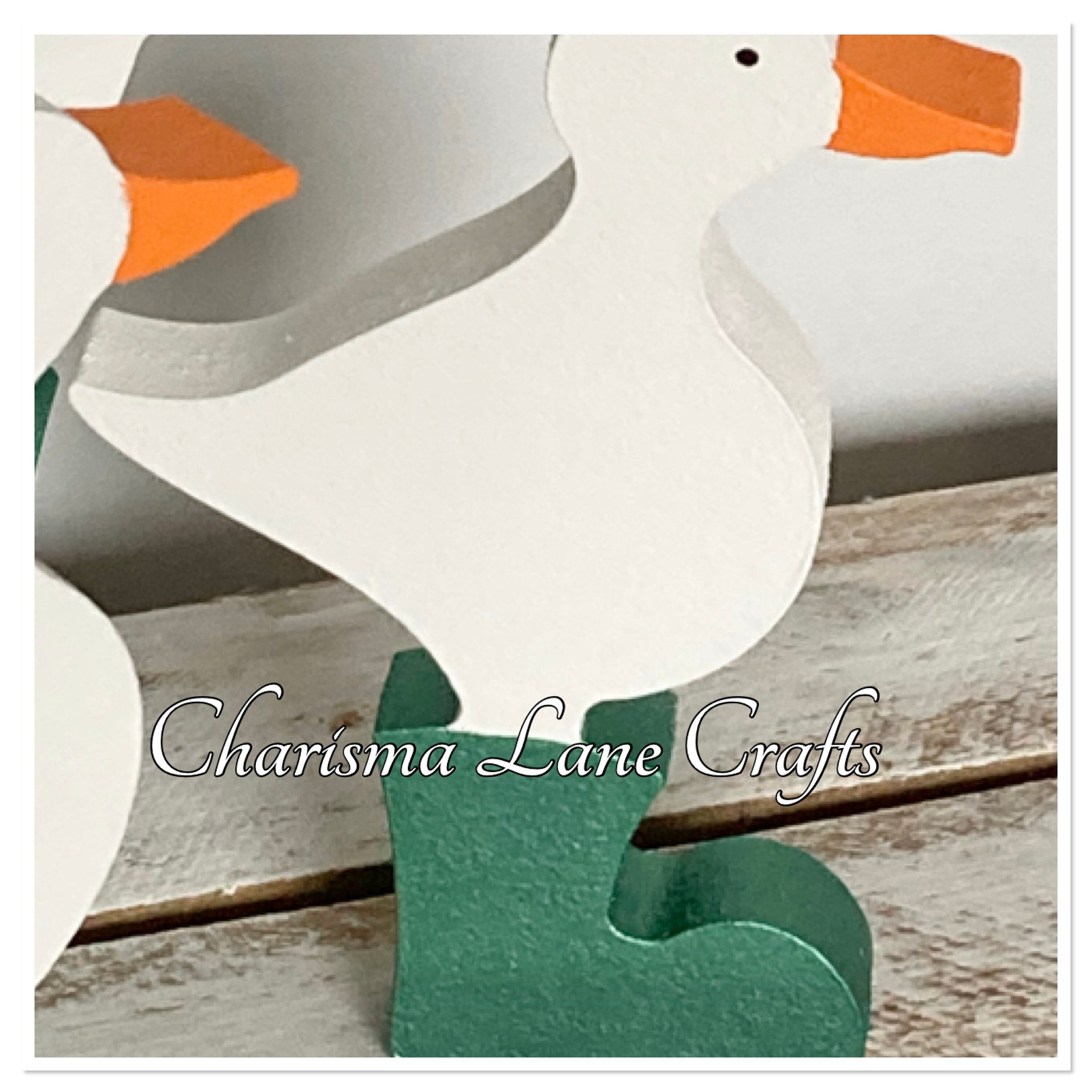 Wooden Ducks in Metallic Green Wellies - Etsy