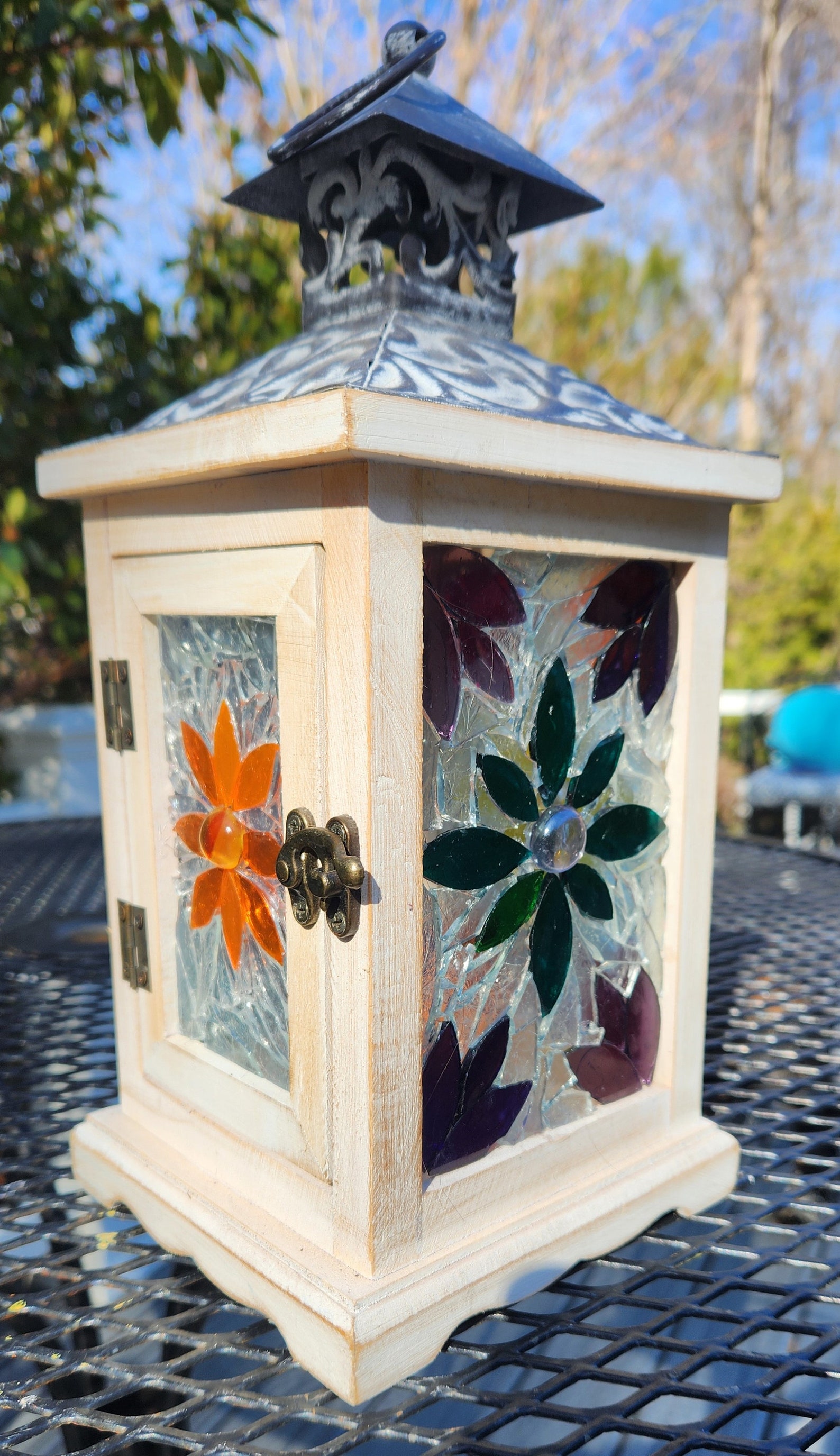Stained Glass Mosaic Lantern for Indoors - Etsy