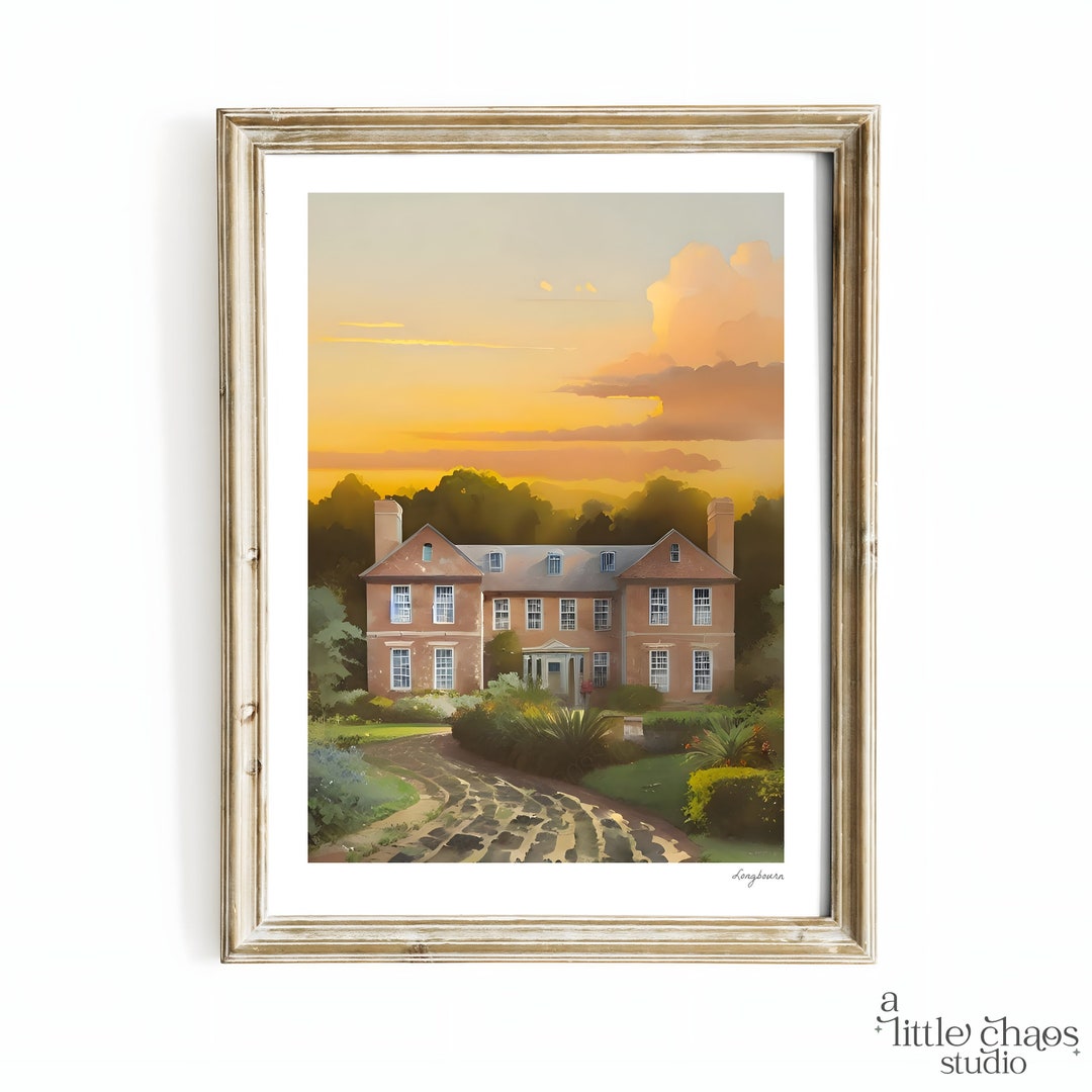 Longbourn Poster | Pride and Prejudice Art Print | Digital Download ...