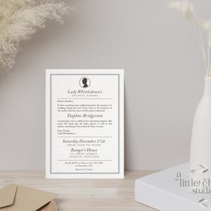 Bridgerton Invitation | Lady Whistledown Society Papers Inspired ...
