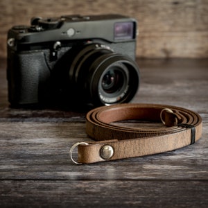 Short Leather Camera Strap for Your Camera. Film and Classic Cameras ...