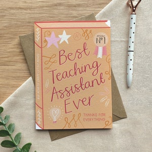 Best Teaching Assistant Ever – Luxury Book Greeting Card - Etsy