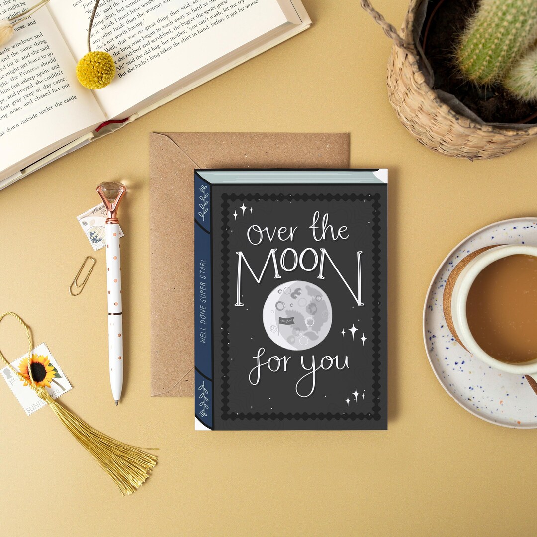 Over the Moon for You – Luxury Book Congratulations Greeting Card - Etsy