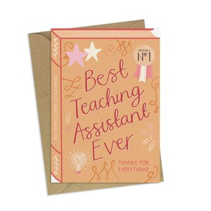 Best Teaching Assistant Ever – Luxury Book Greeting Card - Etsy