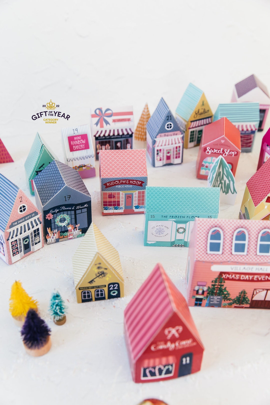 Merry & Bright Christmas Crafty Project DIY Advent Calendar Village - Etsy