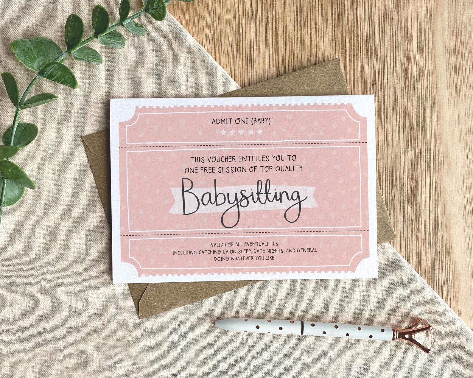 Babysitting Voucher Card - New Baby or First Birthday Greeting Card ...