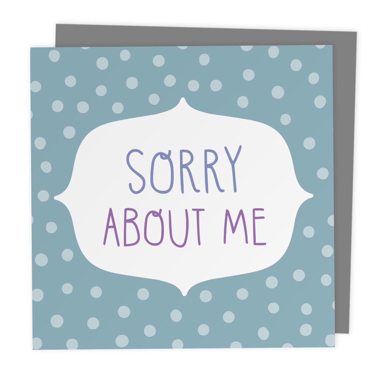 Sorry about me Blue Polkadot Apology Sorry Greeting Card | Etsy