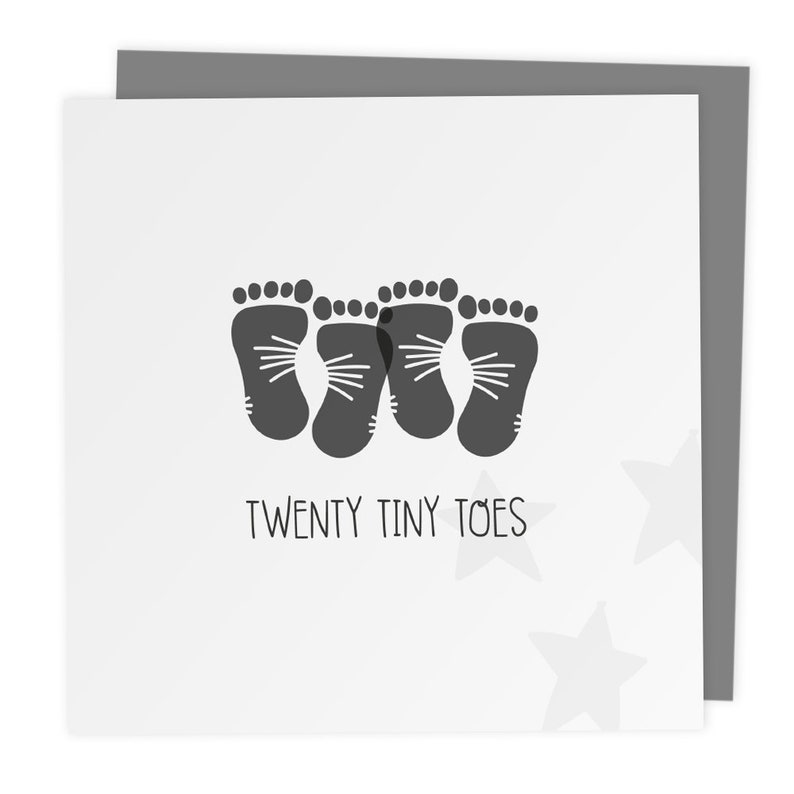 Twenty Tiny Toes New Baby Twins Footprints Greeting Card - Etsy UK