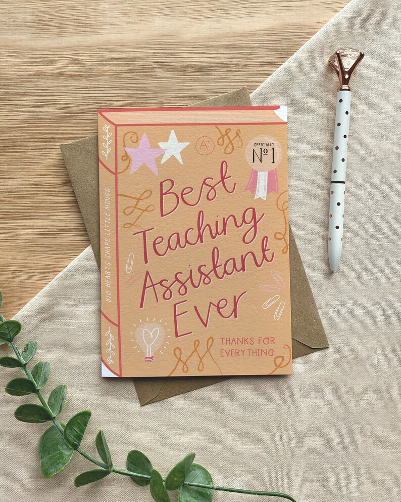 Best Teaching Assistant Ever Luxury Book Greeting Card - Etsy