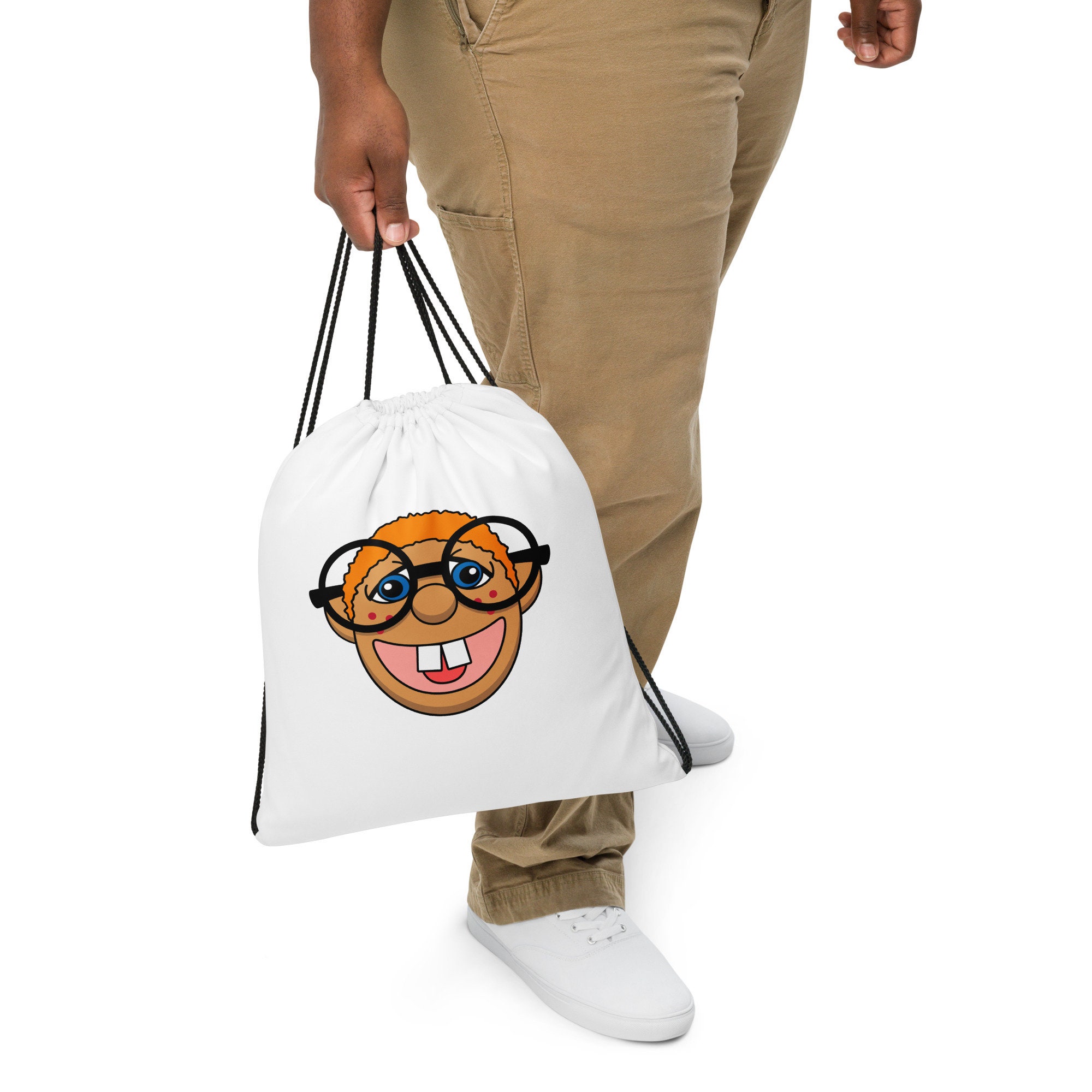 Drawstring Bag With Jonatin Puppet Face Illustration - Etsy