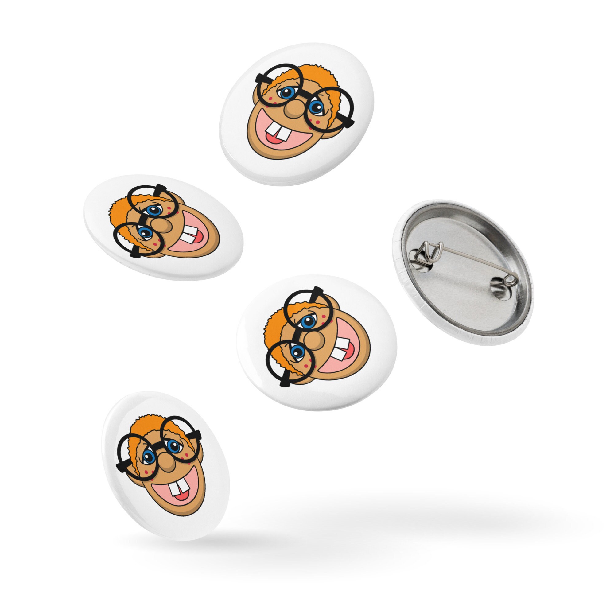 Set of 5 Pin Buttons With Jonatin Puppet Face Illustration - Etsy