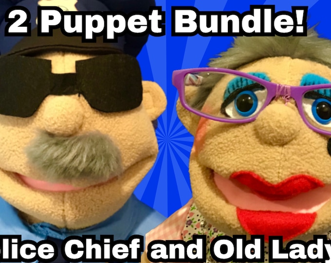 Police Chief and Old Lady Puppet Bundle - Etsy