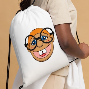 Drawstring Bag With Jonatin Puppet Face Illustration - Etsy