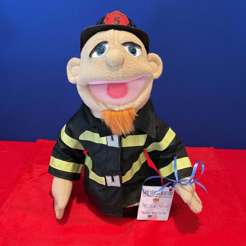 Firefighter Puppet “blaze Burns” Made in USA NEW - Etsy