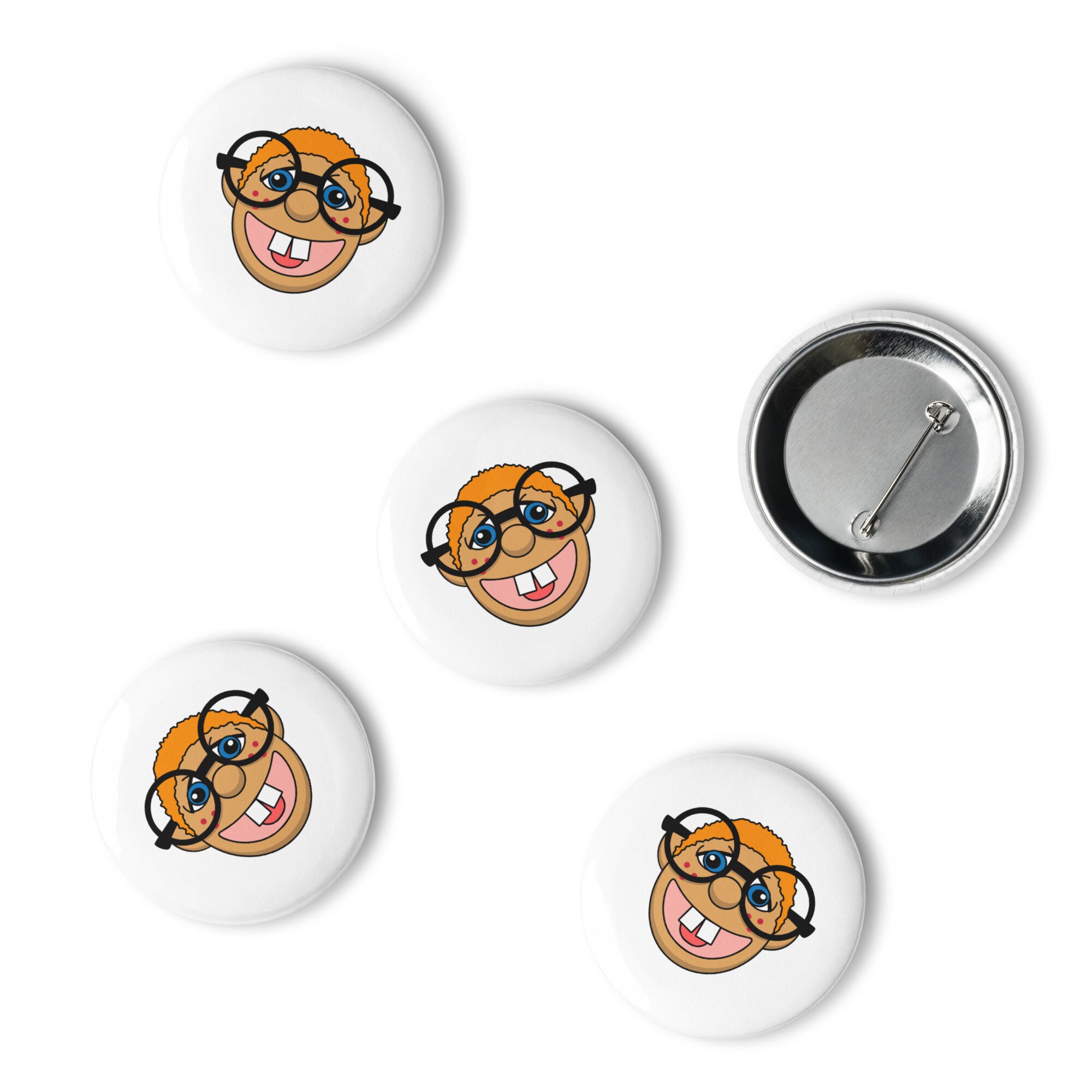 Set of 5 Pin Buttons With Jonatin Puppet Face Illustration - Etsy