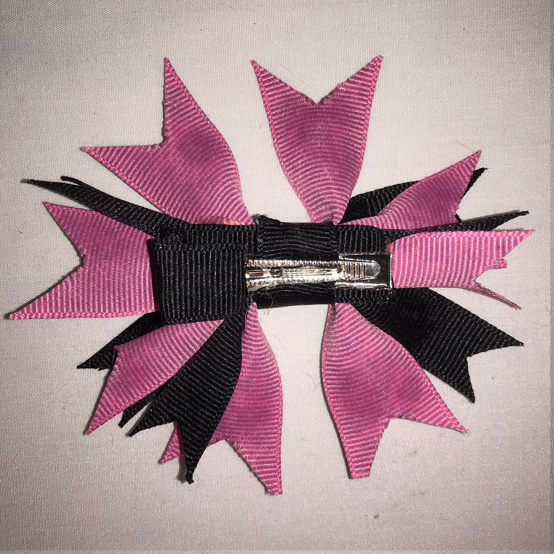 4 Inch Purple and Pink Grosgrain Ribbon Spikes Hair Bow - Etsy