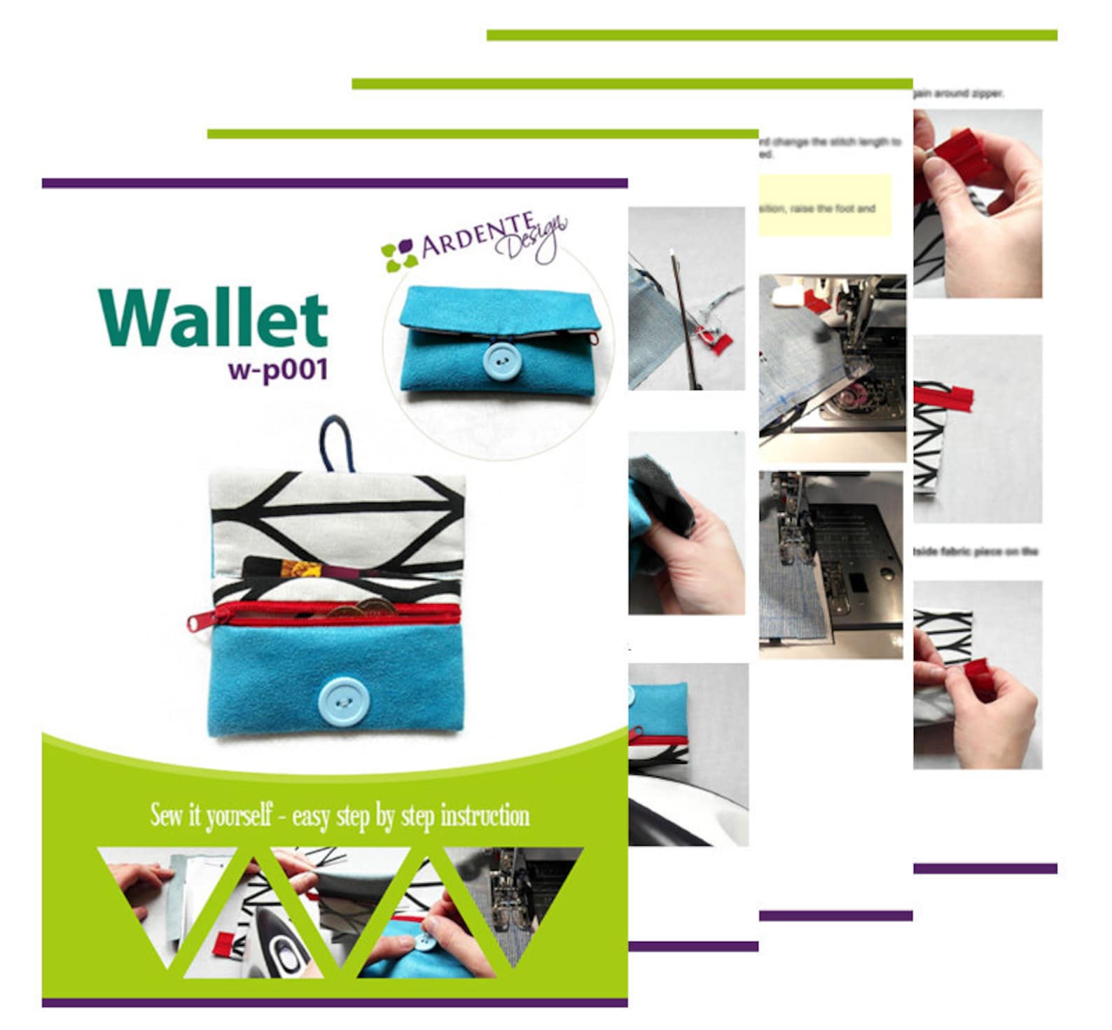 Small Wallet With Zippered Pocket Little Wallet Children - Etsy