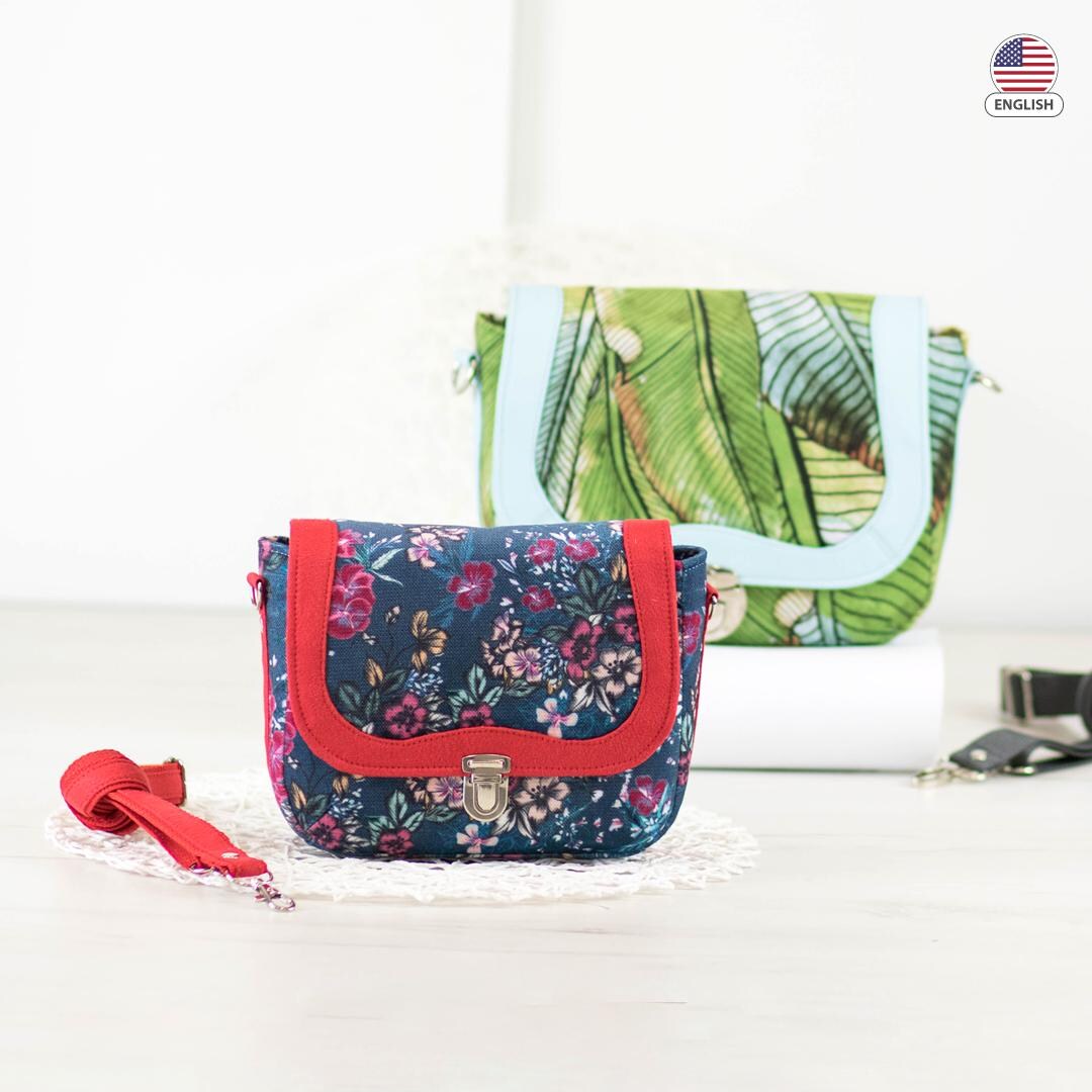 Flora Flap Bag Pattern and Tutorial, 2 Sizes, Crossbody Bag Pattern ...