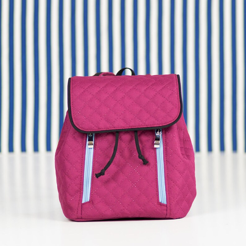 Margo Backpack Sewing Pattern: 2 Sizes, Flap & Drawstring Rucksack (PDF ...