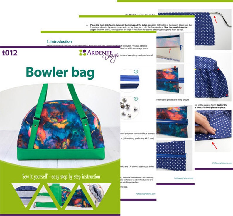 Bowler Bag Sewing Pattern: Large Shopper Handbag (PDF Pattern) - Etsy