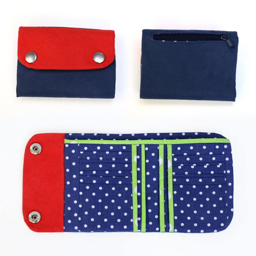 Flap Wallet Sewing Pattern and Tutorial, Medium Size Wallet Instant ...